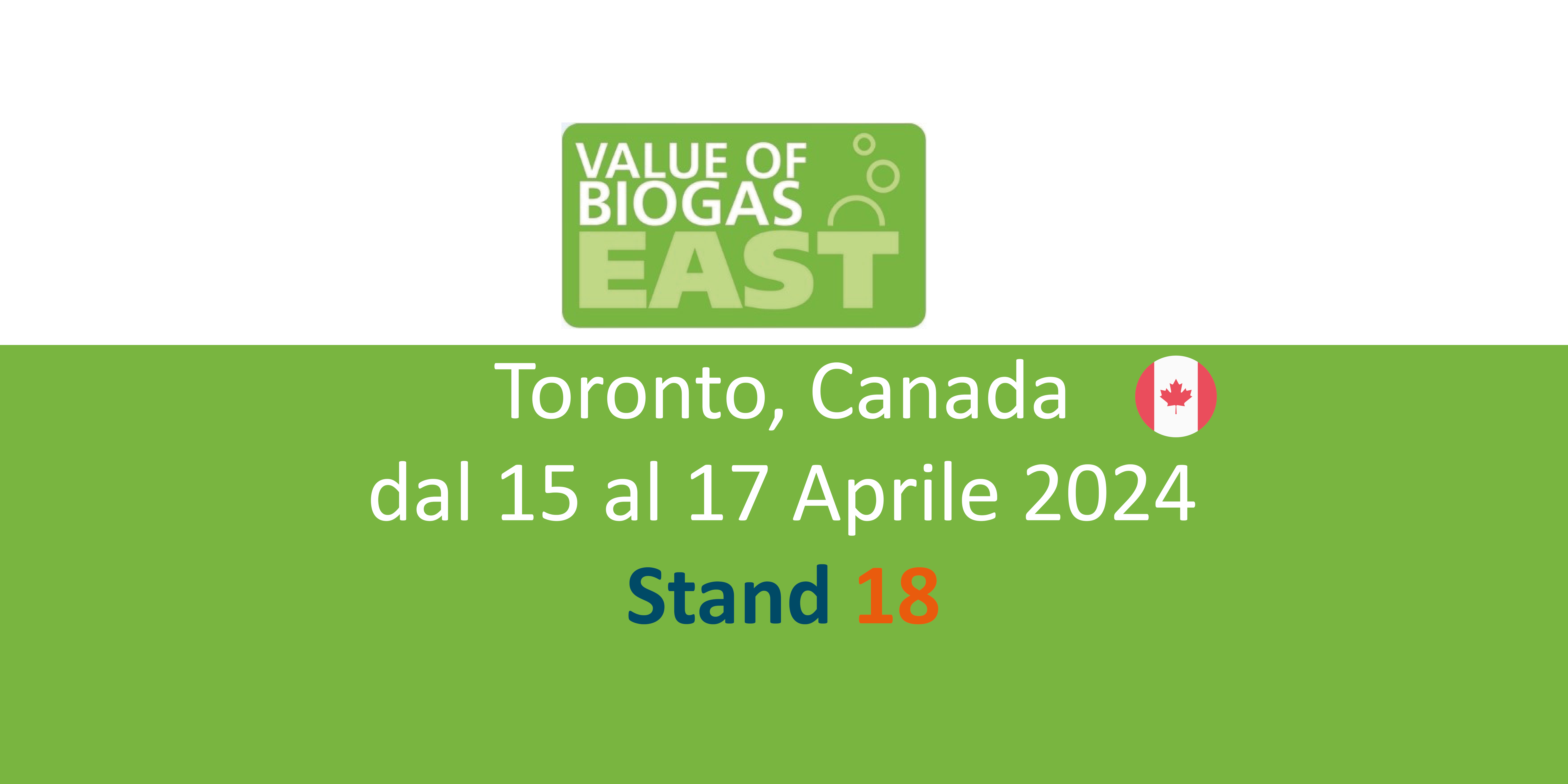 Value of Biogas East, Toronto – dal 15 al 17 Aprile 2024 - Arol Energy